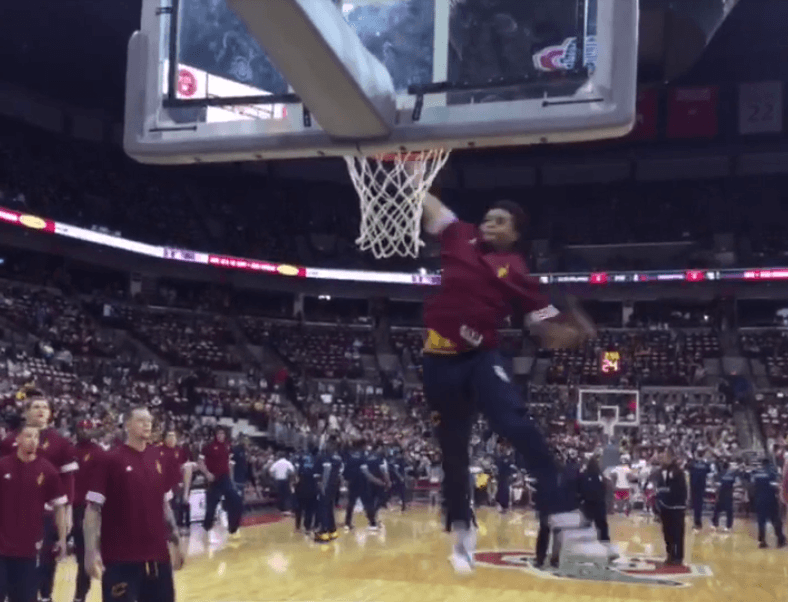 VIDEO: Quinn Cook Elevates For Tomahawk Throwdown In Warm Ups